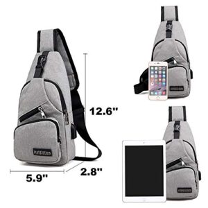 Peicees Travel Gym Bike Sling Bag Shoulder Backpack Daypack w/USB Charging Port