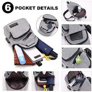 Peicees Travel Gym Bike Sling Bag Shoulder Backpack Daypack w/USB Charging Port