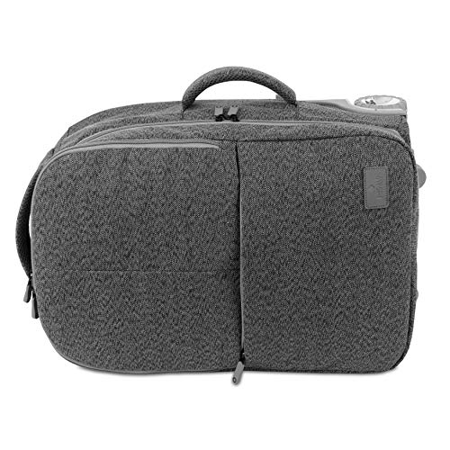 J World New York Rover Carry-On Backpack w/Wheels. Rolling Laptop, Grey, One Size