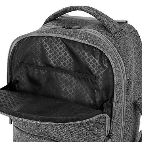 J World New York Rover Carry-On Backpack w/Wheels. Rolling Laptop, Grey, One Size