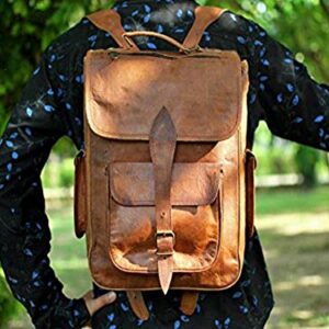 Handmade Genuine Leather Backpacks Laptop Computer Bag for Men Women Gift for Him Her