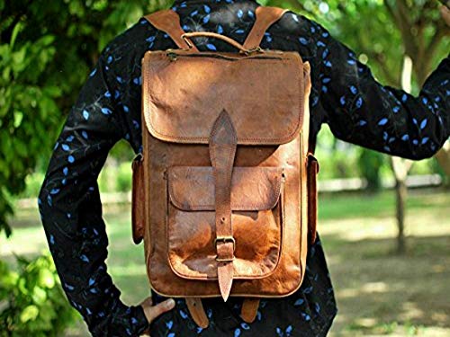 Handmade Genuine Leather Backpacks Laptop Computer Bag for Men Women Gift for Him Her