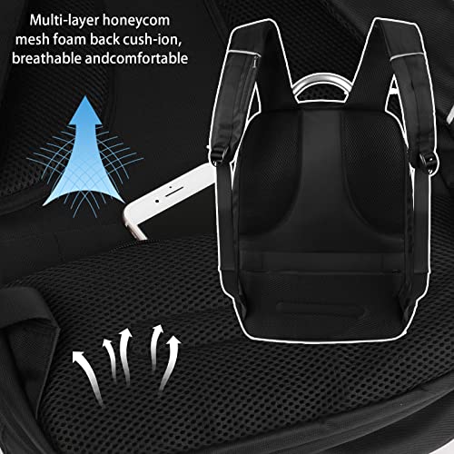 Laptop Backpack ,Men Hard Shell Backpack Business Bag With USB Charging Port Fit 15.6 inch Laptop (Black)