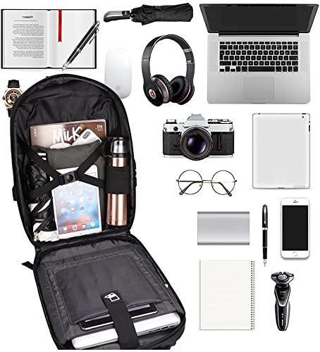 Laptop Backpack ,Men Hard Shell Backpack Business Bag With USB Charging Port Fit 15.6 inch Laptop (Black)