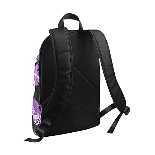 CUXWEOT Personalized Cheer Cheerleader Dark Purple Print Backpack with Name Custom Travel Daypack Bag for Man Woman Gifts