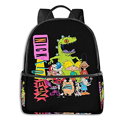 Shanke Hey Arn-Old Black Backpack, Classic Men's and Women's Backpack with Cartoons.