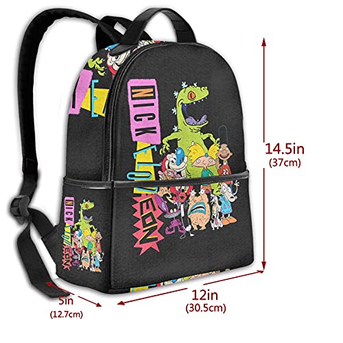 Shanke Hey Arn-Old Black Backpack, Classic Men's and Women's Backpack with Cartoons.