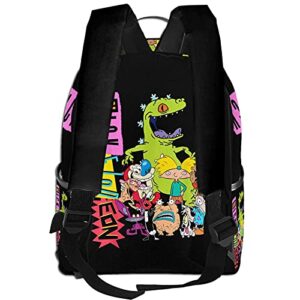 Shanke Hey Arn-Old Black Backpack, Classic Men's and Women's Backpack with Cartoons.