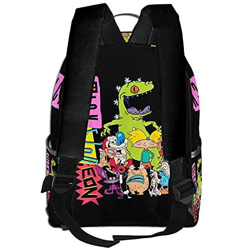 Shanke Hey Arn-Old Black Backpack, Classic Men's and Women's Backpack with Cartoons.