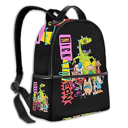 Shanke Hey Arn-Old Black Backpack, Classic Men's and Women's Backpack with Cartoons.