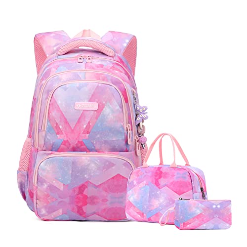 Diamond,Geometric Prints Kids School Backpack,Elementary BookBag Primary Students Daypack for Boys