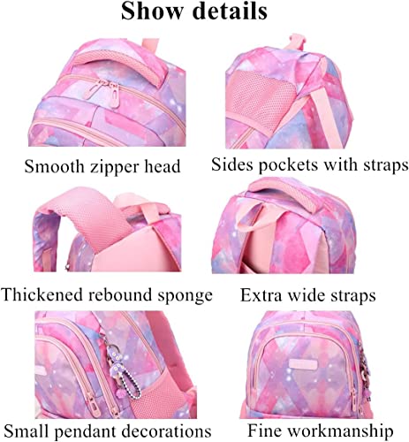 Diamond,Geometric Prints Kids School Backpack,Elementary BookBag Primary Students Daypack for Boys