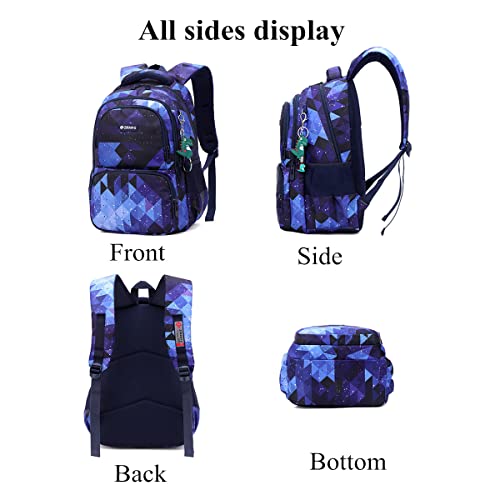 Diamond,Geometric Prints Kids School Backpack,Elementary BookBag Primary Students Daypack for Boys