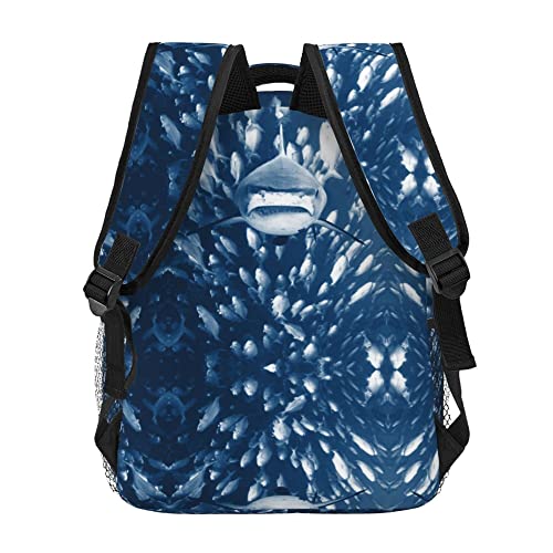 rhying Shark School Backpack schoolbag Bookbag for teens boys girls small daypack