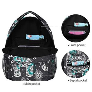 ZZKKO Indian Elephant Tribal Computer Backpacks Book Bag Travel Hiking Camping Daypack