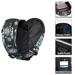 ZZKKO Indian Elephant Tribal Computer Backpacks Book Bag Travel Hiking Camping Daypack