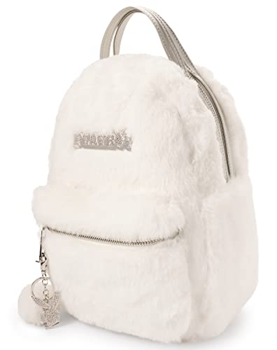 Spencer's White Furry Playboy Mini Backpack