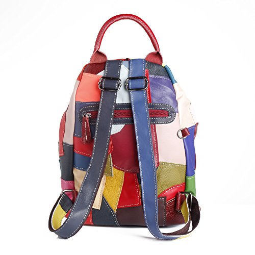 Cute Patchwork Colorful Women Backpack Fashion Cool Book Bag Girl Trendy Knapsack