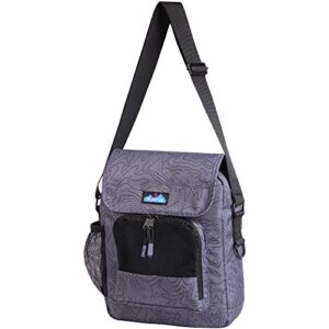 kavu cross port crossbody bag water resistant hiking sling pack-stone topo