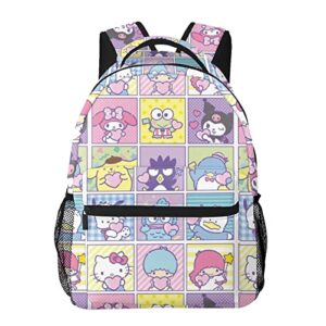 cartoon cat backpack large capacity laptop bag casual travel daypack