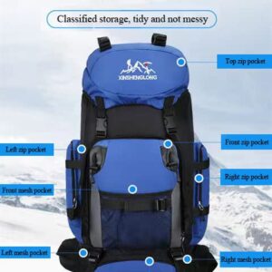 Waterproof Hiking Backpack 90L, Camping Backpack with Rain Cover, High Performance Hiking Mountaineering Backpack (deep blue)