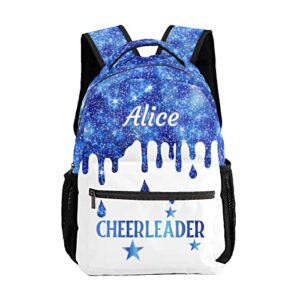 zaaprintblanket custom blue print stars cheerleaders backpack personalized name casual travel bag laptop daypack for gift