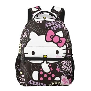 cartoon cat backpack large capacity laptop bag casual travel daypack