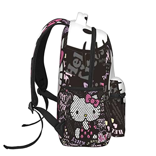 Cartoon Cat Backpack Large Capacity Laptop Bag Casual Travel Daypack