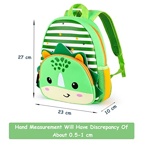 Umtiti Toddler Backpack,Waterproof Preschool Backpack, 3D Cute Animal Cartoon Preschool Backpack for 2-6 Years Girls,Boys.Cute Dinosaur.