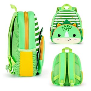 Umtiti Toddler Backpack,Waterproof Preschool Backpack, 3D Cute Animal Cartoon Preschool Backpack for 2-6 Years Girls,Boys.Cute Dinosaur.