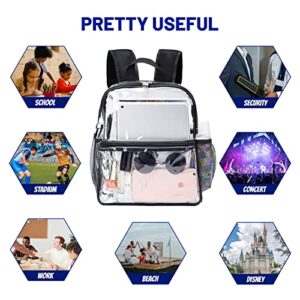 DNSDOIT Mini Clear Backpack,12x12x6 Heavy Duty Transparent Bookbag,See Through PVC School Backpacks for Stadium,Work,Security,Travel