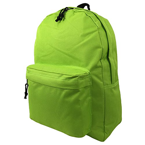 16inch Simple/Basic Backpack Book bag Fluorescent Green