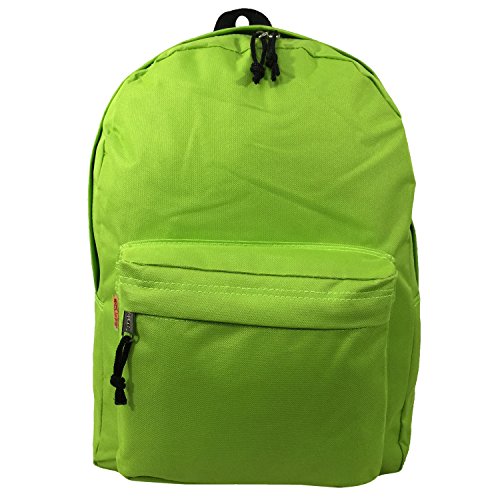 16inch Simple/Basic Backpack Book bag Fluorescent Green