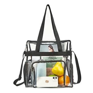 Clear Bag Stadium Approved Clear Mini Backpack Heavy Duty Cold-Resistant Transparent PVC Backpack with Work, Security Travel & Stadium