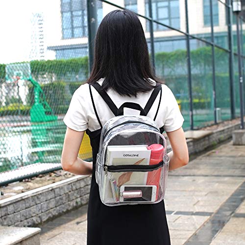 Clear Bag Stadium Approved Clear Mini Backpack Heavy Duty Cold-Resistant Transparent PVC Backpack with Work, Security Travel & Stadium