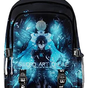 WANHONGYUE Anime Sword Art Online SAO 3D Printed Backpack School Bag Boys Girls Student Laptop Rucksack Casual Daypack Bookbag 1157/9