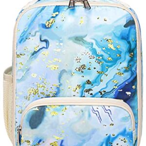 Bluboon Backpack for Girls Kids Backpack with Lunch Box Marble School Bookbag Set for Kindergarten Elementary School Supplies