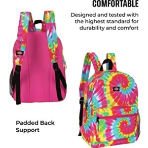 Dickies Freshman Backpack Classic Logo Water Resistant Casual Daypack for Travel Fits 15.6 Inch Notebook (Pink Tie Dye)