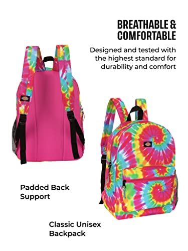 Dickies Freshman Backpack Classic Logo Water Resistant Casual Daypack for Travel Fits 15.6 Inch Notebook (Pink Tie Dye)