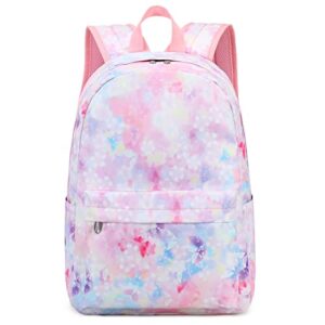 BGS BIGSUCS Girls Backpack for Kids Butterfly School Backpack Preschool Kindergarten Elementary School Bag with Insulated Lunch Tote and Pencil Pouch