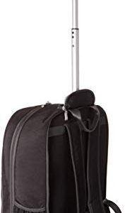 Baggallini womens Wheeled Laptop Backpack, black/charcoal, One Size