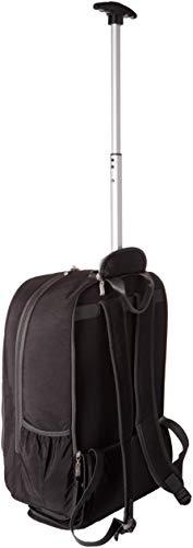 Baggallini womens Wheeled Laptop Backpack, black/charcoal, One Size