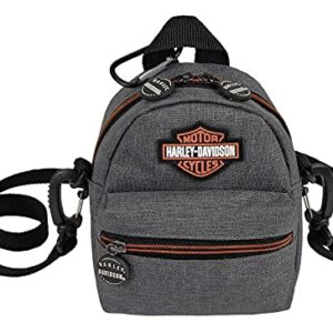 Harley-Davidson Bar & Shield Logo Mini-Me Small Backpack, Heather Gray