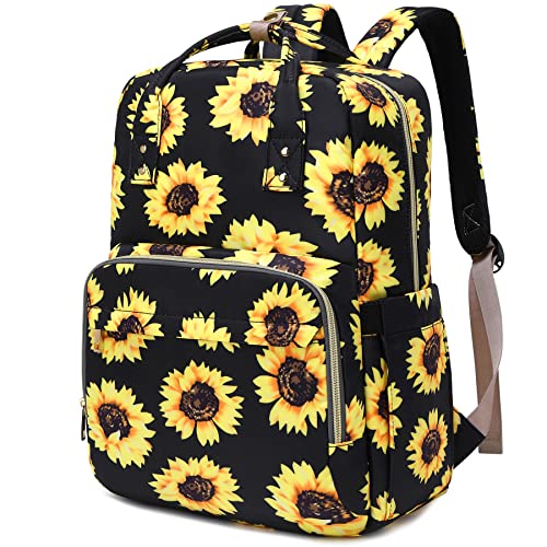 Kouxunt Sunflower Laptop Backpack College Bookbag School Backpack for Women Girls, Travel Backpack 15.6 Inch Computer Backpacks