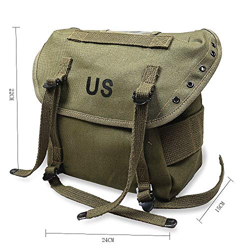 YBRR M1961 M1956 Butt Pack Bag Pouch US Vietnam Era Canvas Combat Field Gear with Straps Green