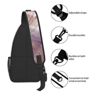 Jumou Marble Sling Bag Crossbody Backpack Women Men Travel Chest Bag Casual Outdoor Sports Running Hiking