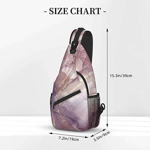 Jumou Marble Sling Bag Crossbody Backpack Women Men Travel Chest Bag Casual Outdoor Sports Running Hiking