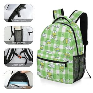 Keroppi Backpack School Bag Withe Side Pokect Large Suitable for Men Women ​Hiking Camping Picnic Daypacks