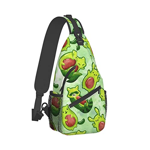 QZLAN Avocado Sling Bag Crossbody Chest Backpack Shoulder Daypack Gym Travel