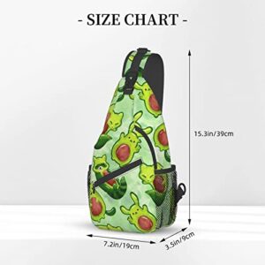 QZLAN Avocado Sling Bag Crossbody Chest Backpack Shoulder Daypack Gym Travel